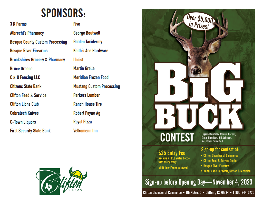 Big Bucks Contest | Clifton Feed & Service | Clifton, TX