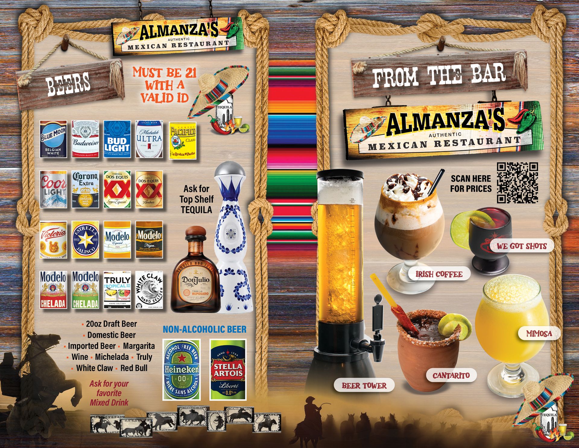 MENU | Almanza's Authentic Mexican Restaurant | Laramie, WY