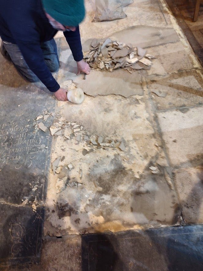 Ancient stone floor restored