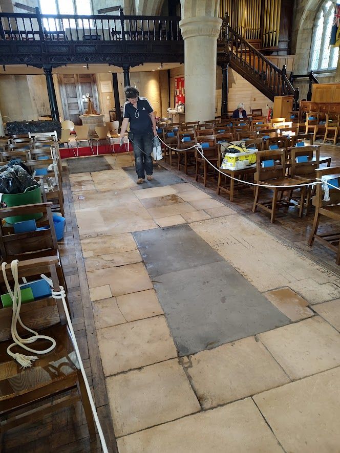 Ancient stone floor restored