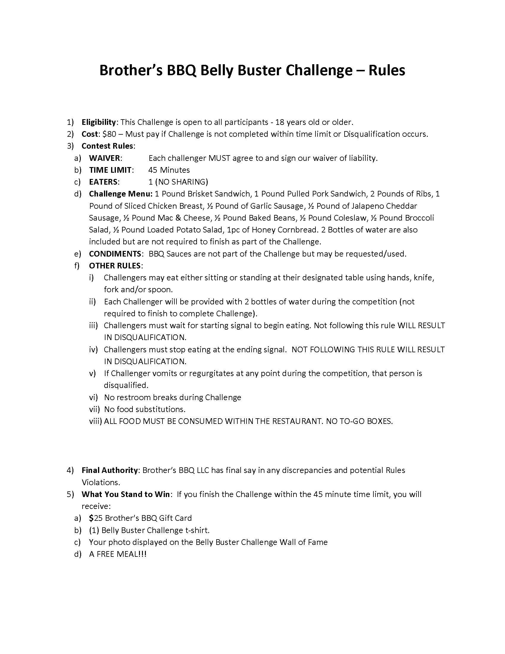 The Belly Buster Challenge