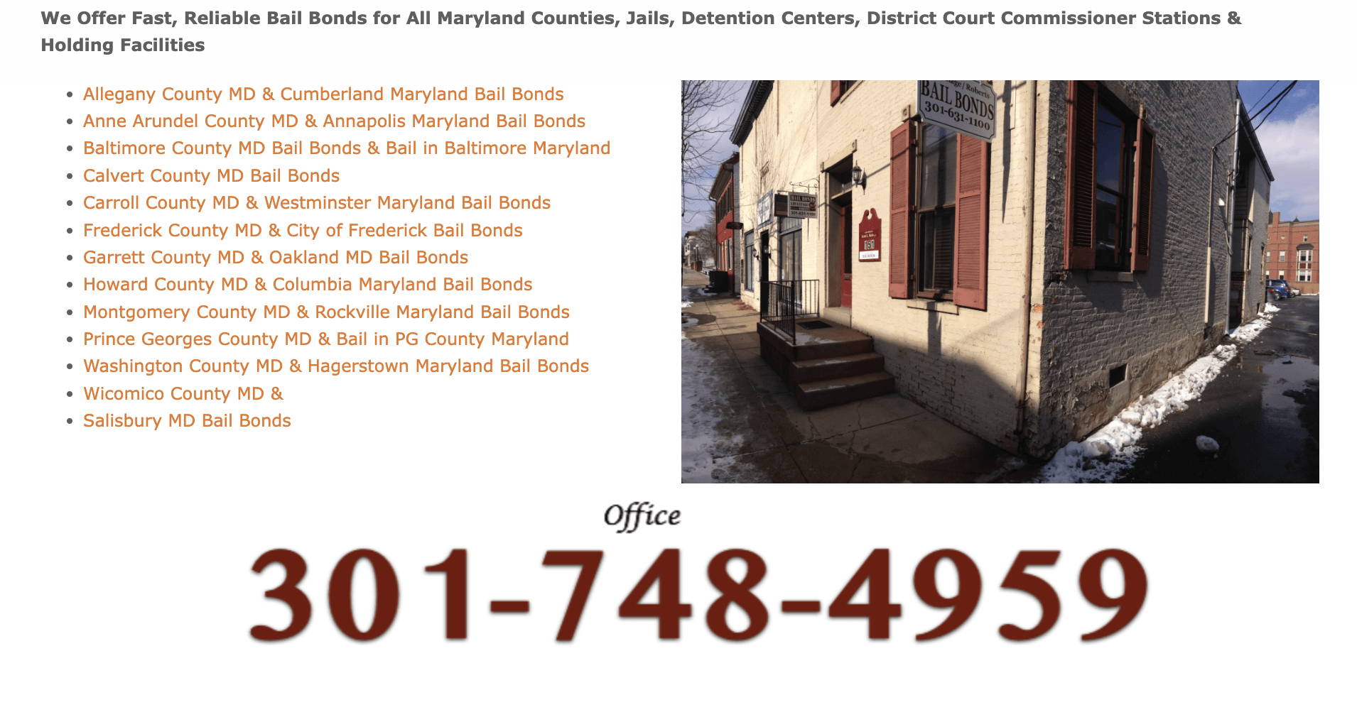 Roberts Bail Bonds - Frederick County Maryland