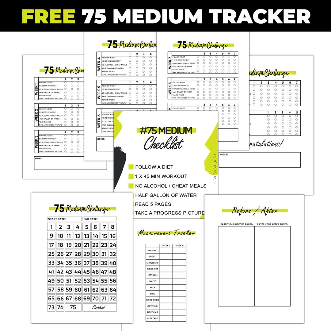 Free 75 Medium Challenge Printable Tracker
