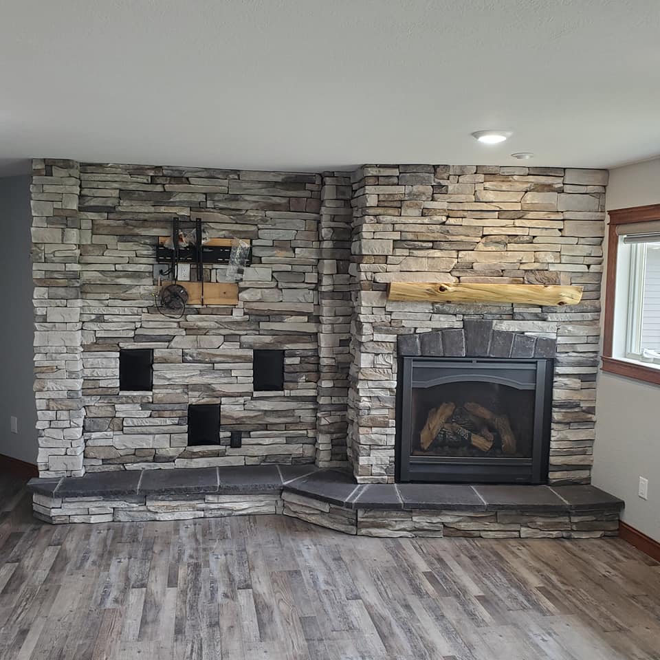 Indoor Stonework | Stone Fireplace Builder, Stone Backsplashes ...