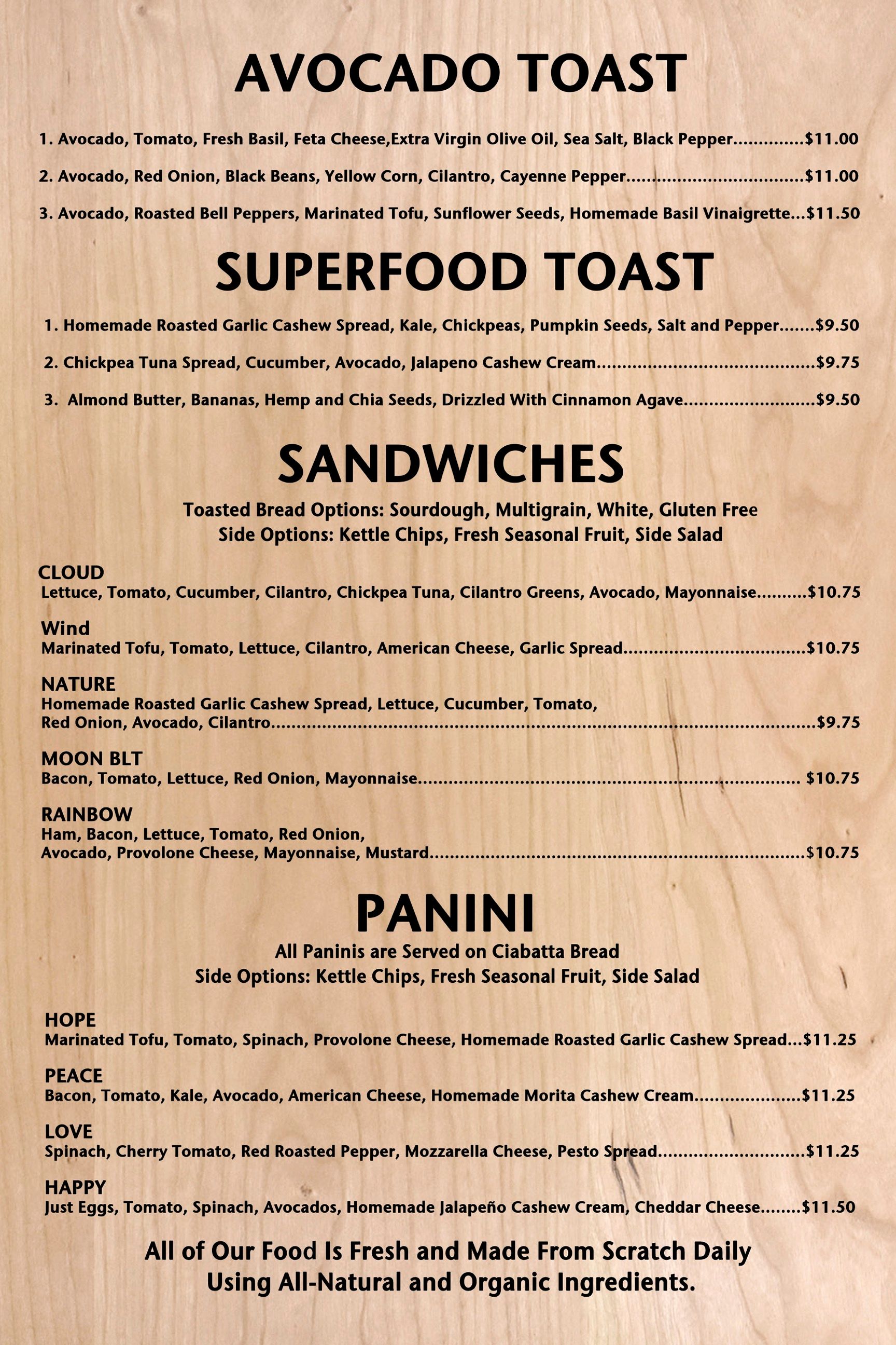 Check Out Our Menu Of Delicious Vegan Food