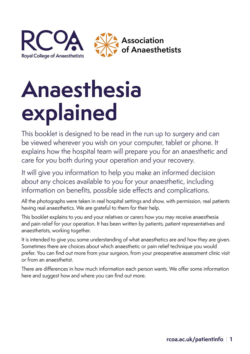 Patient Information | The Preoperative Association