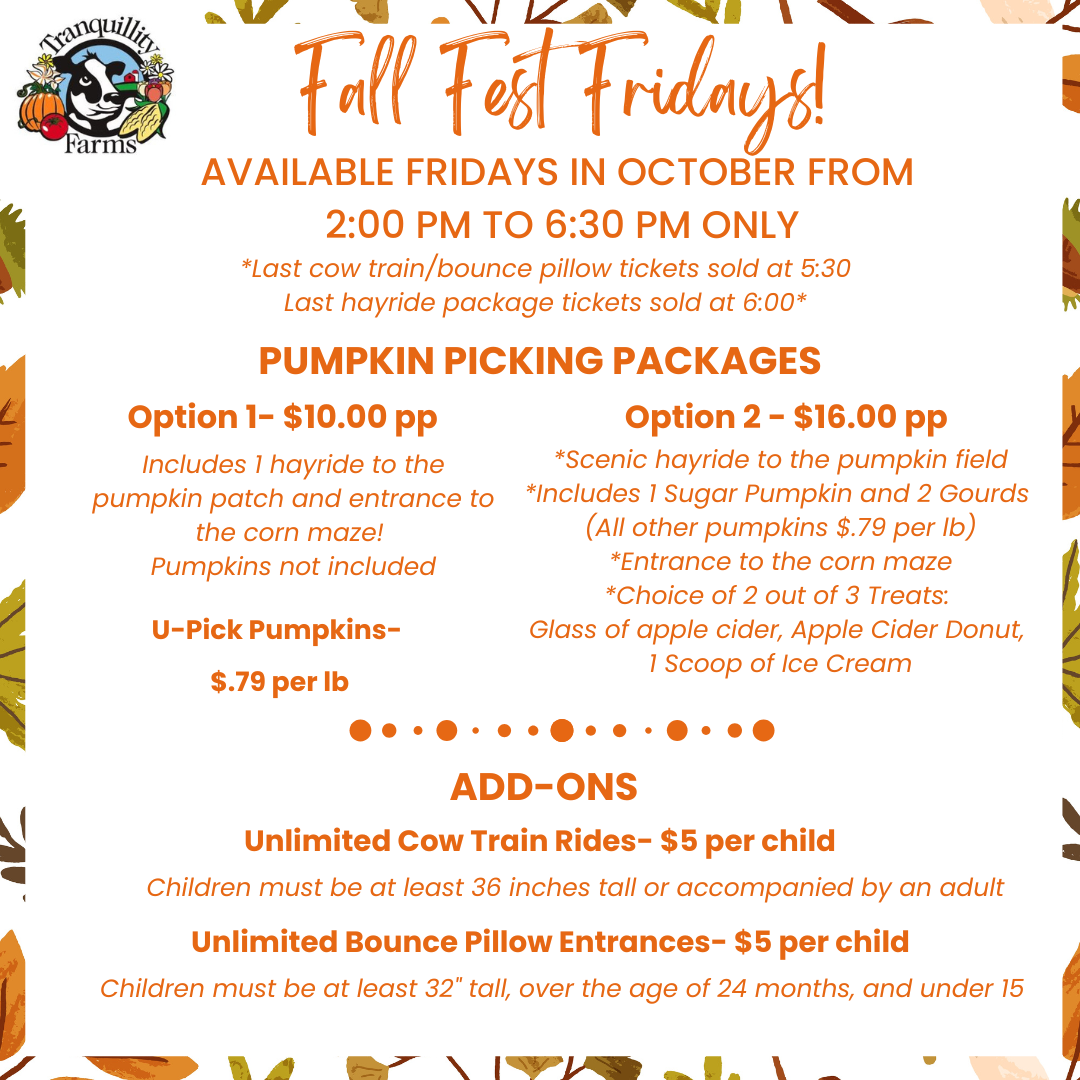 Fall Farm Events | Andover, NJ | Tranquillity Farms