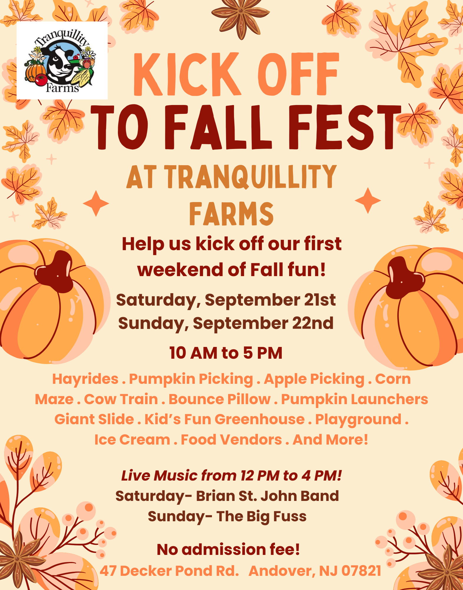 Fall Farm Events | Andover, NJ | Tranquillity Farms