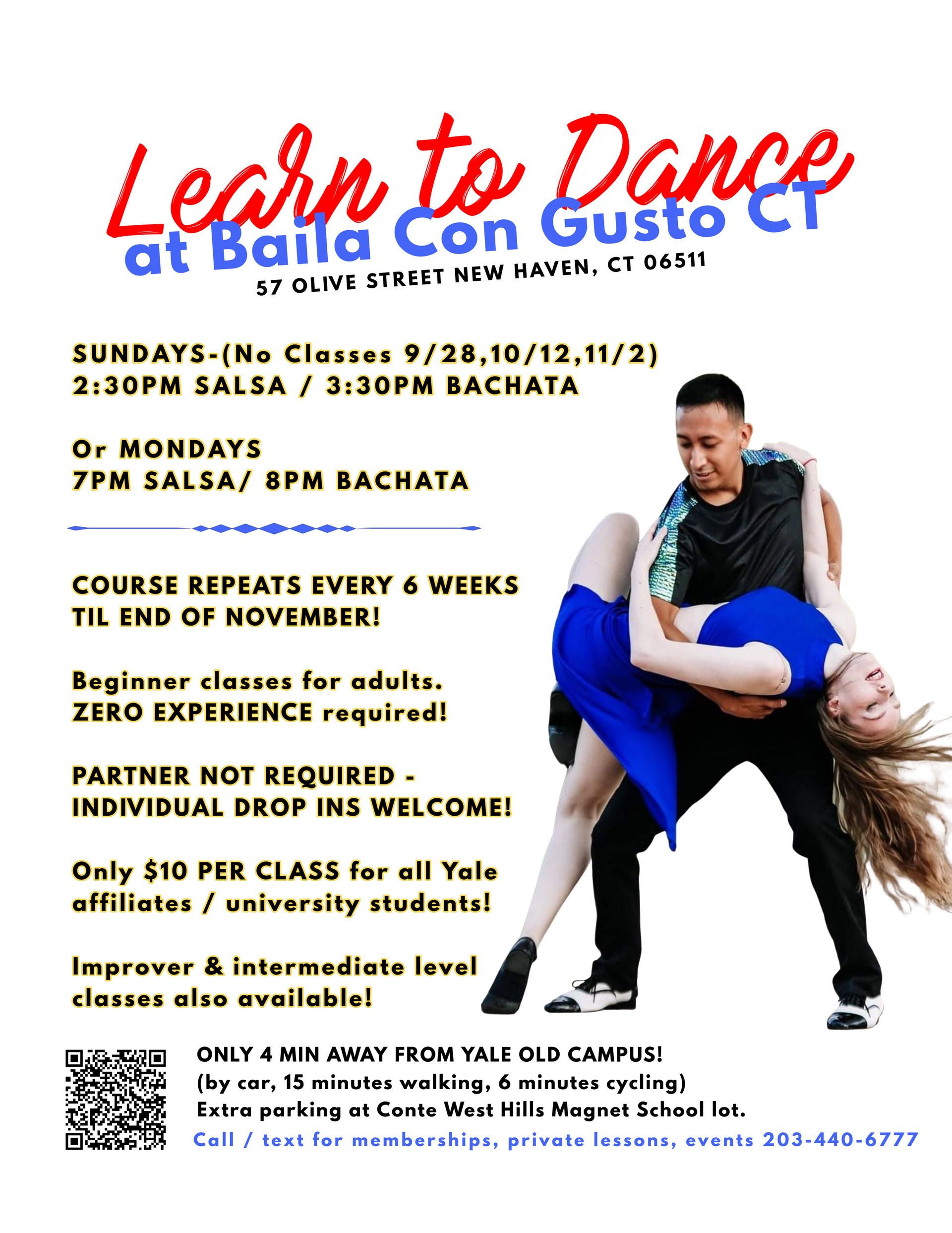 Salsa, Bachata y más! Learn to dance today!