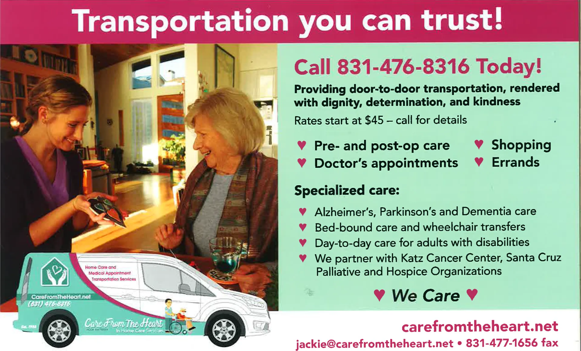 Care Givers | Santa Cruz CA | Care From The Heart In Home Services, Inc.