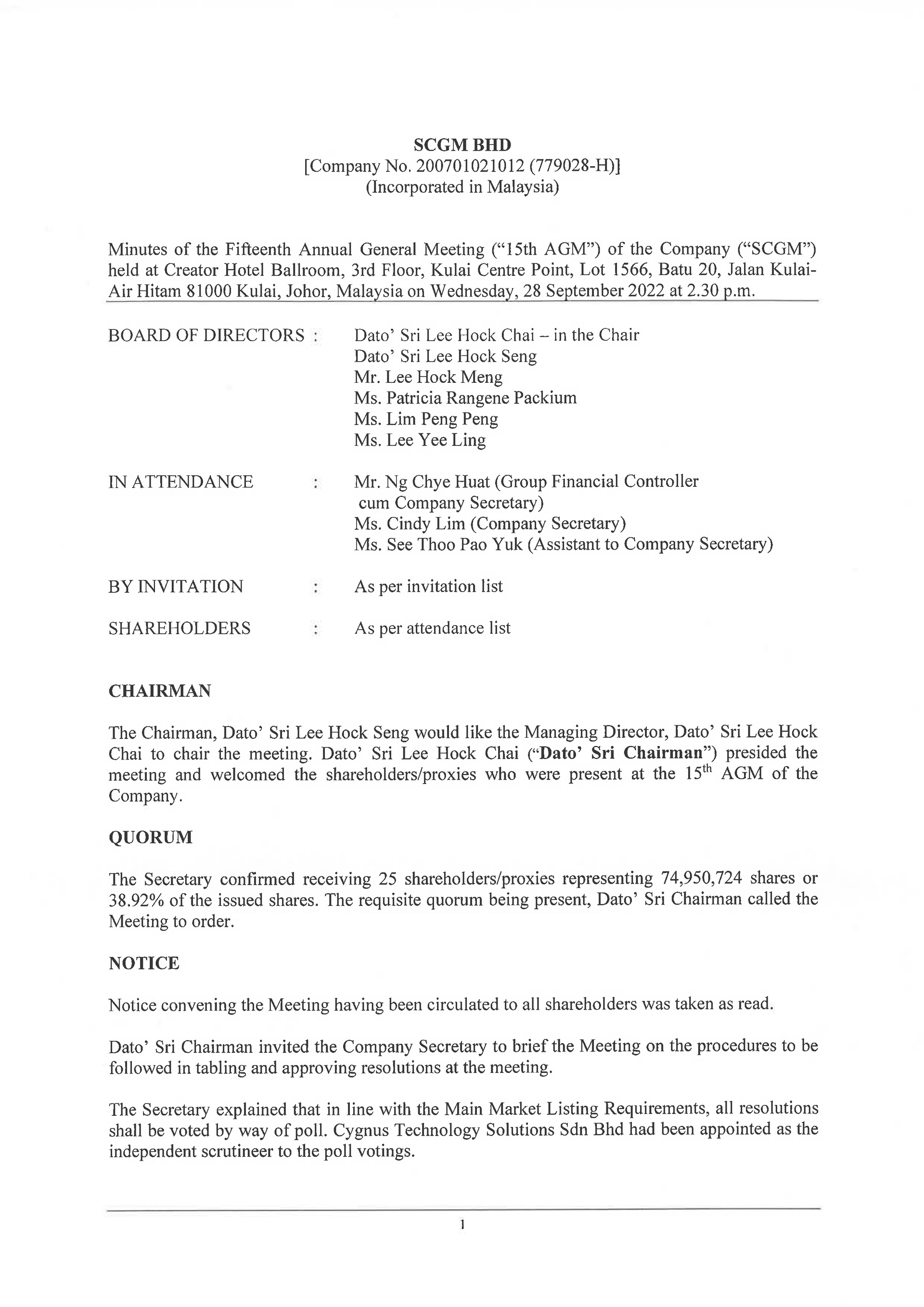 Annual Report | SCGM Bhd