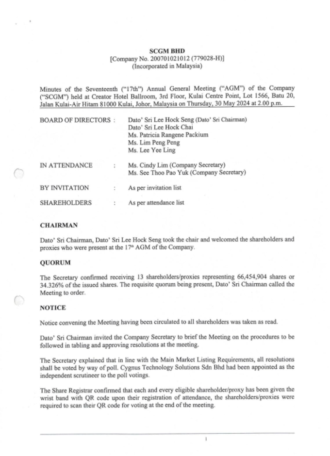 SCGM Berhad Annual Report | Growth & Sustainability