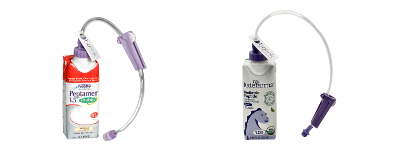 Bolink D Cap connects nutrition cartons to feeding tube