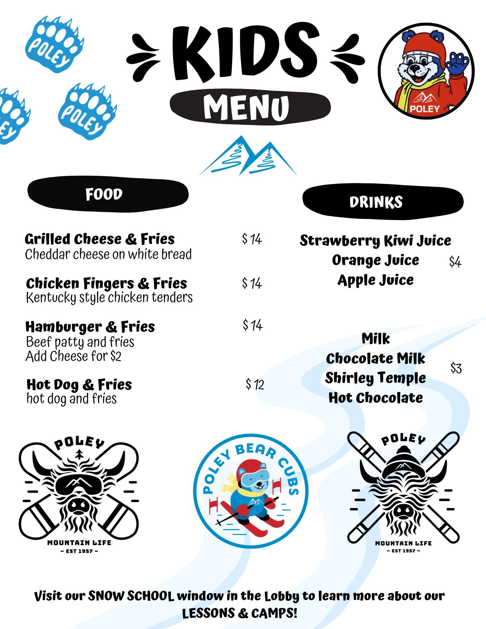 Slope Side Bar & Restaurant Menu