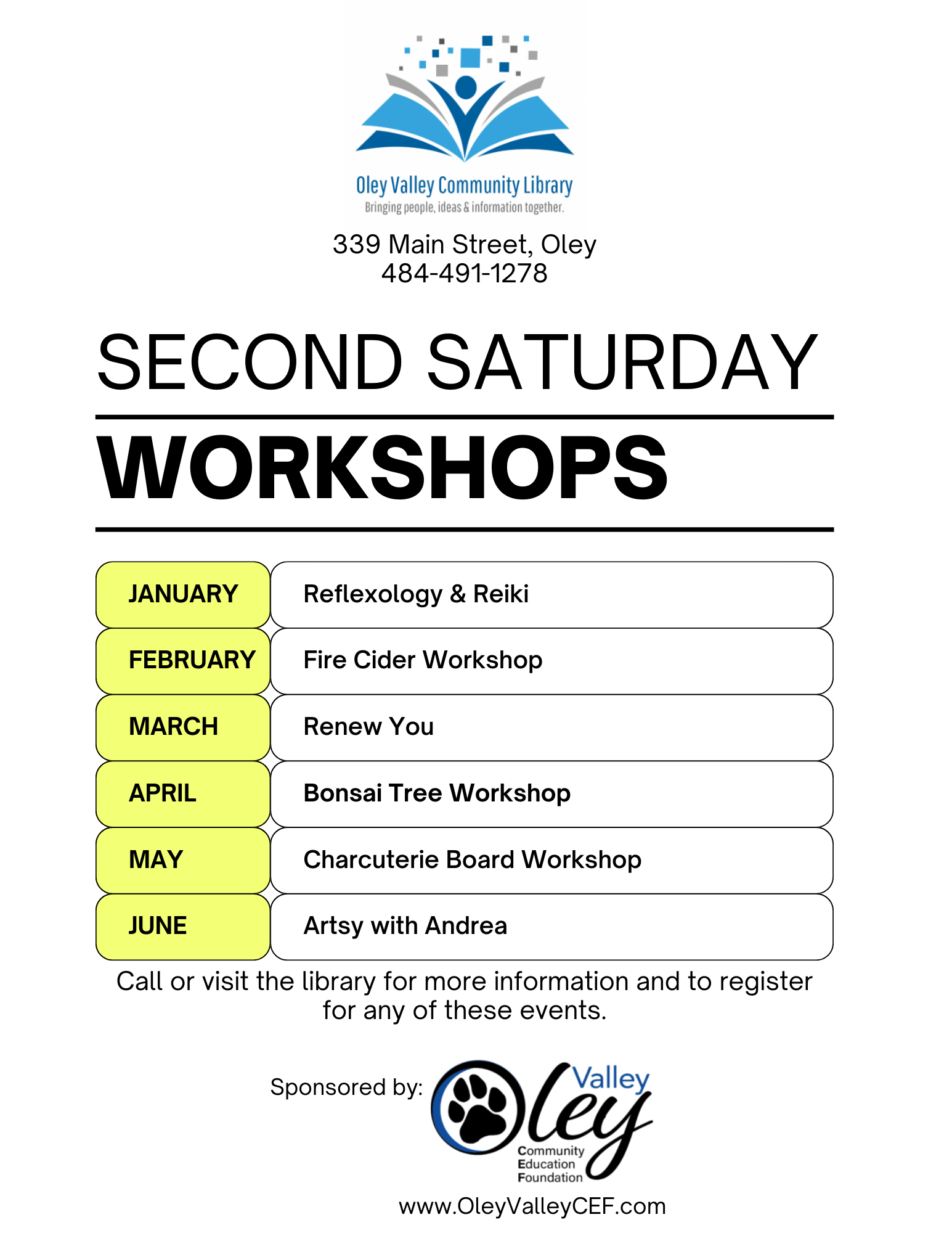 Second Saturday Community Workshops