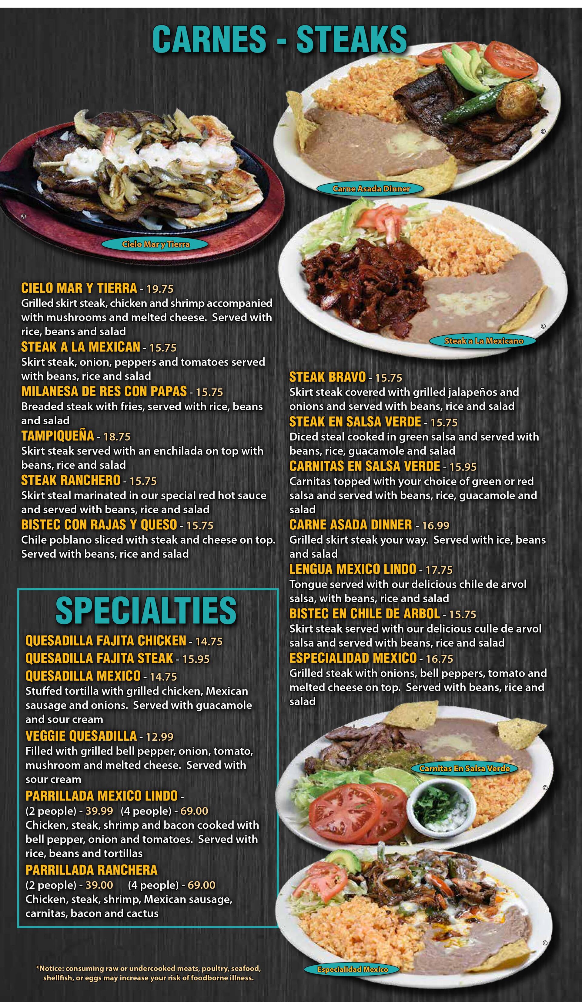 Authentic Mexican Food & Drinks | Mexico Lindo Bar and Grill | Portage ...