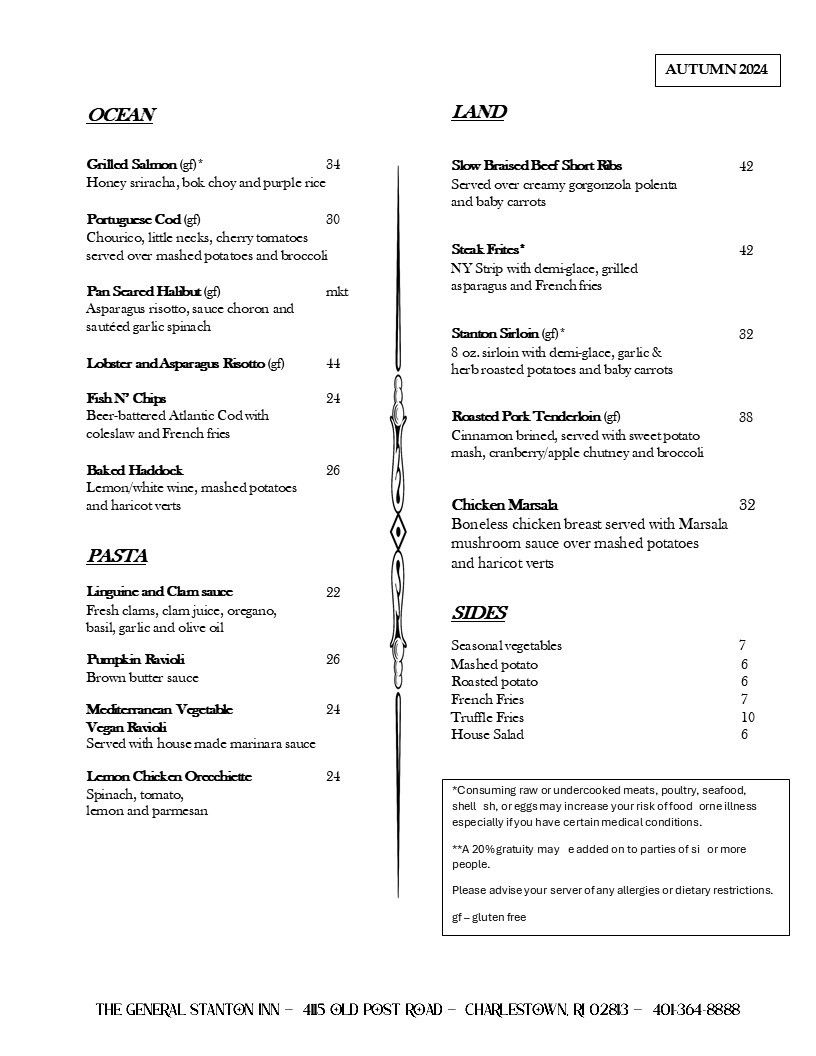 Dining | GENERAL STANTON INN | Colonial Inn by the Beach