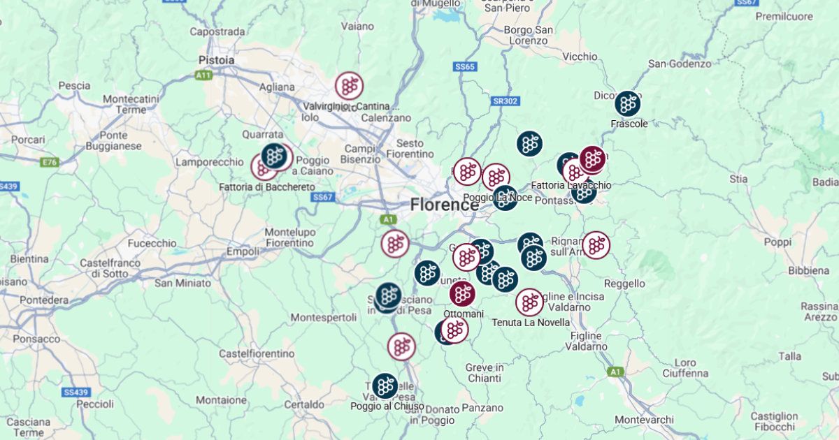 Tuscany Wine Map - Wine regions & vineyards in Tuscany Italy