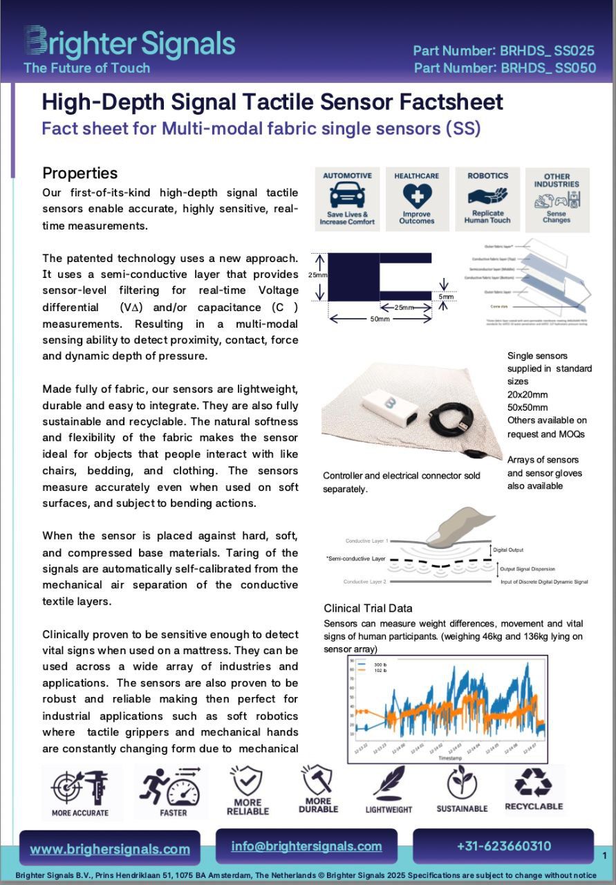 High-Depth Signals Tactile Sensors | Brighter Signals BV | Global
