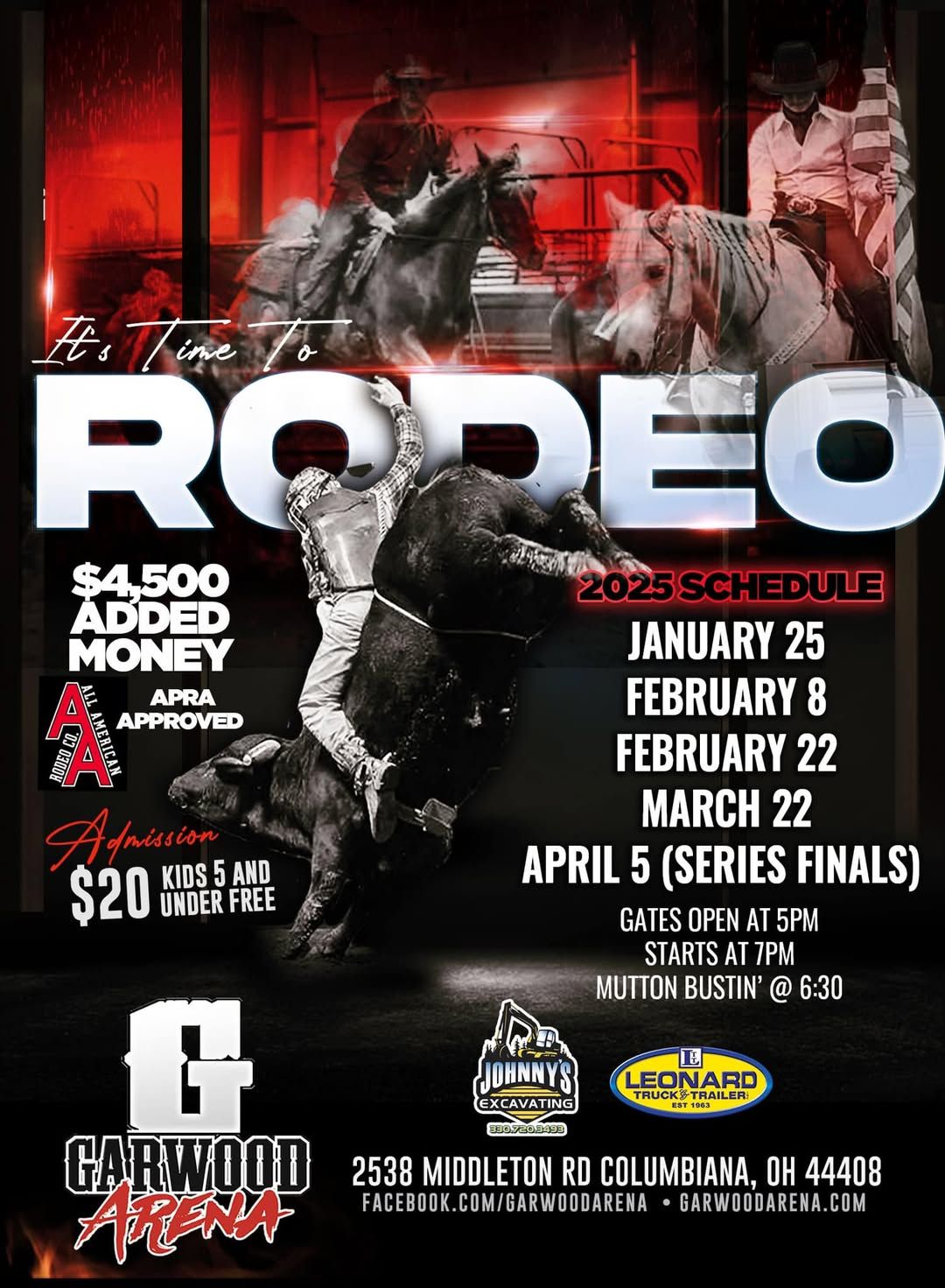 Events | Garwood Arena | Rodeo Arena | Columbiana, OH