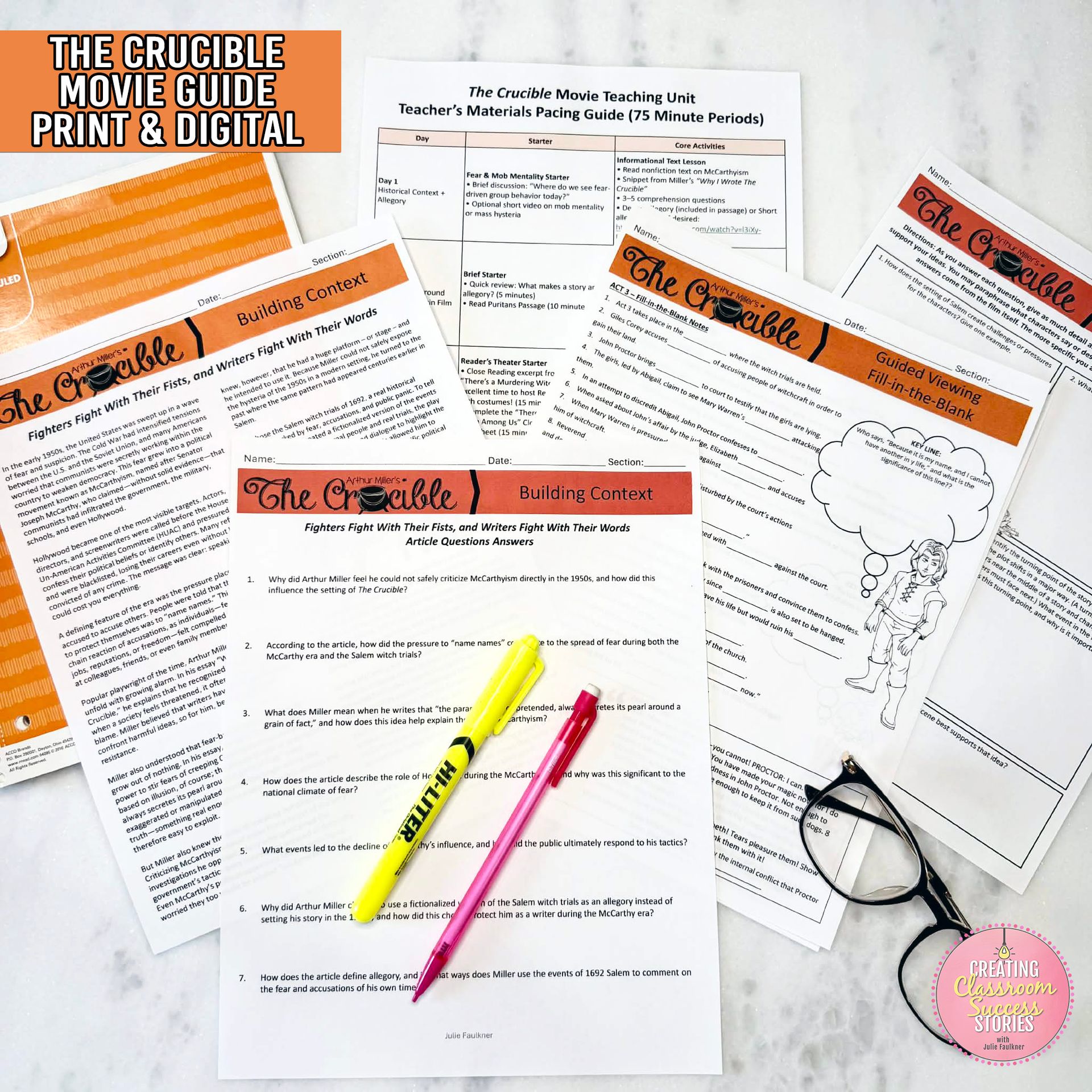 Teaching The Crucible: How to Cover the Essentials and Keep it Engaging