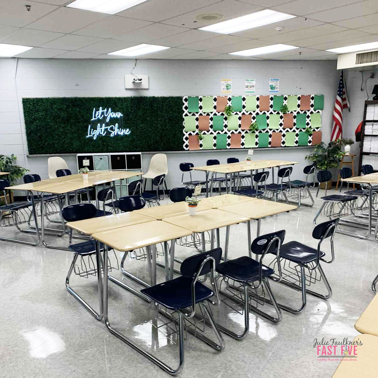 Plant-Themed Growth Mindset High School Classroom Design Makeover