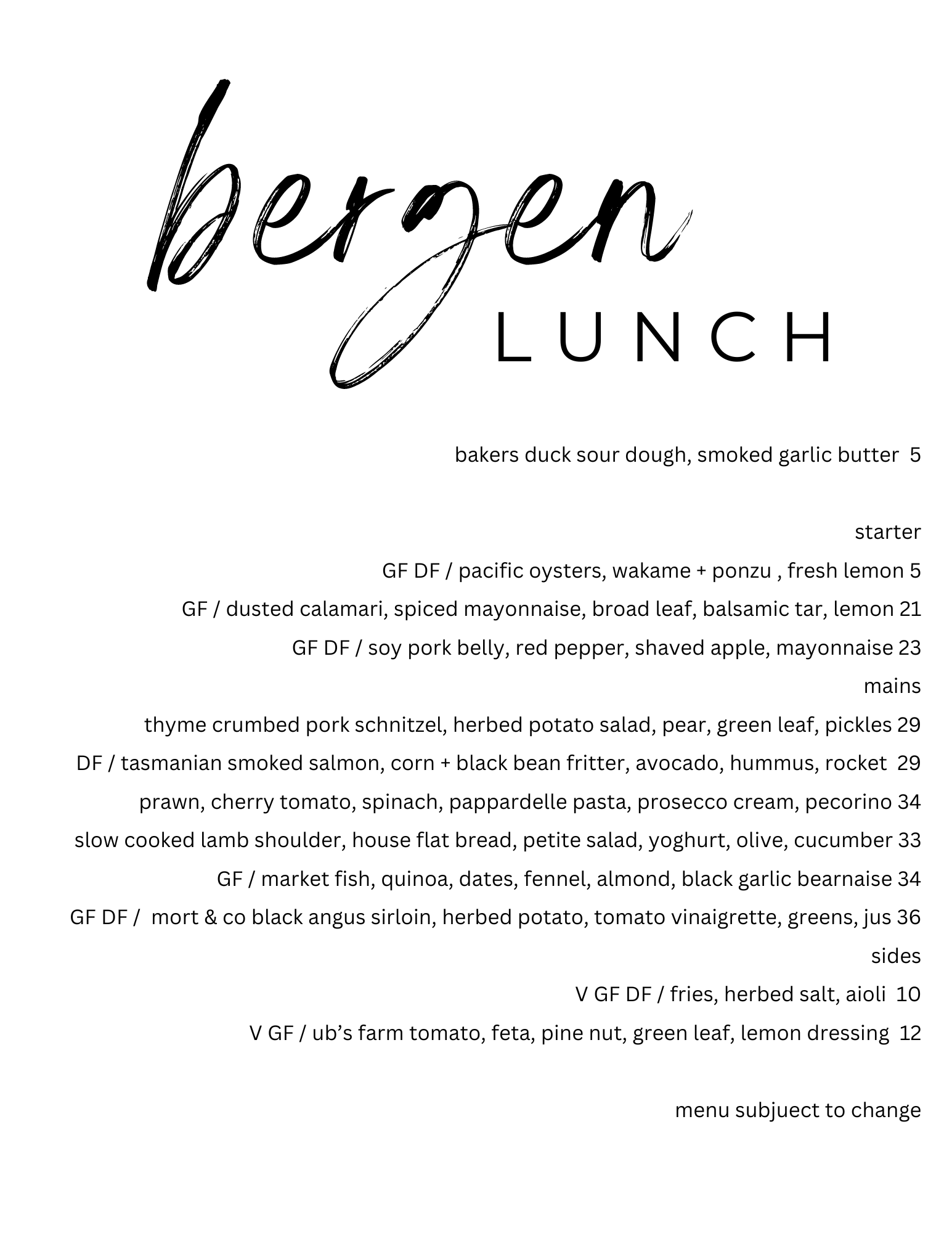 Bergen Restaurant Toowoomba