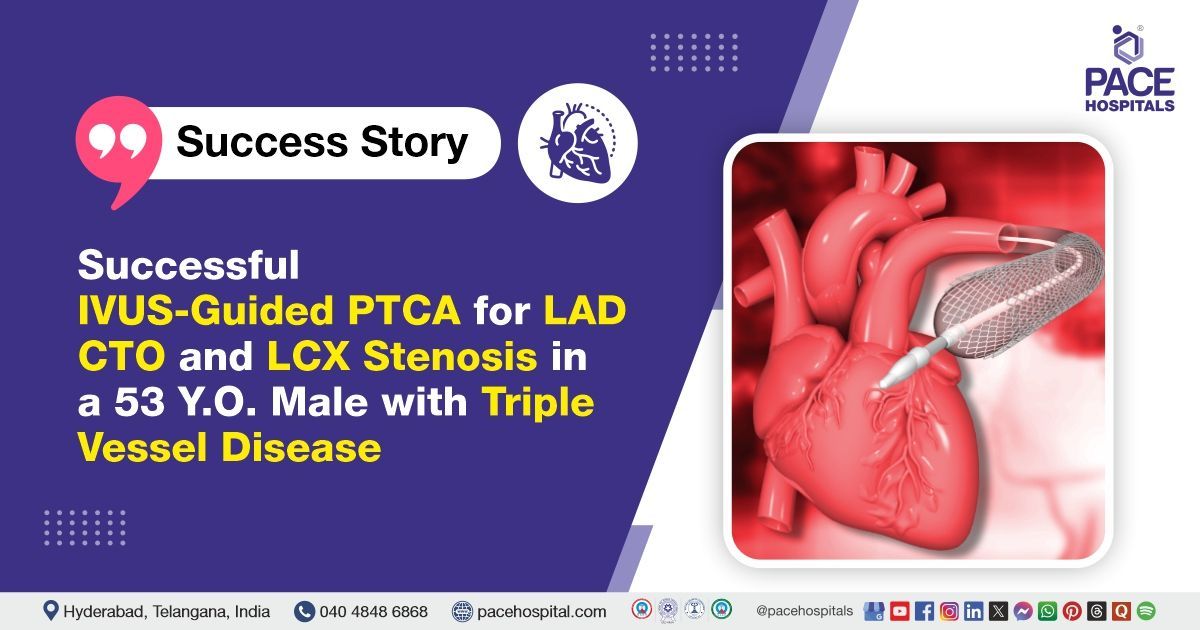 Triple Vessel Coronary Artery Disease treated with PTCA