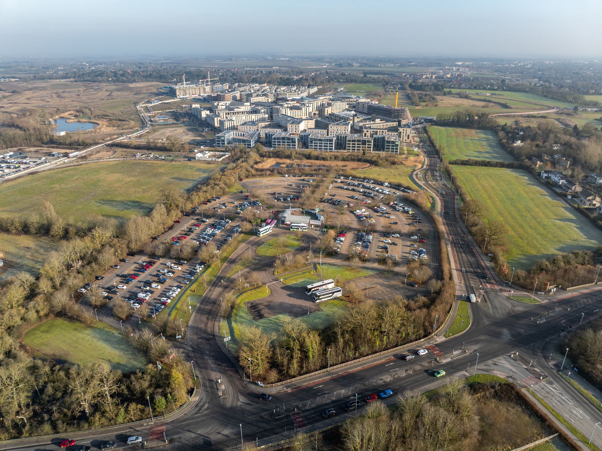 Madingley Road Park and Ride - Cambridge - Drone Photo