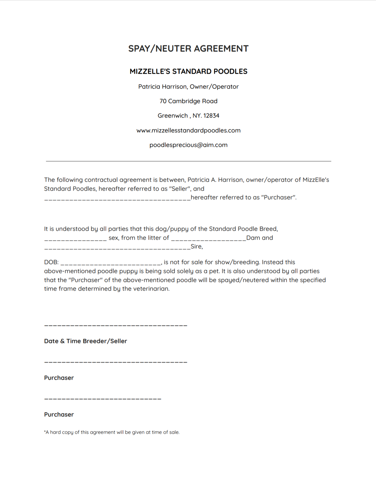 Applying For Your Poodle Puppy | MizzElle's Standard Poodles