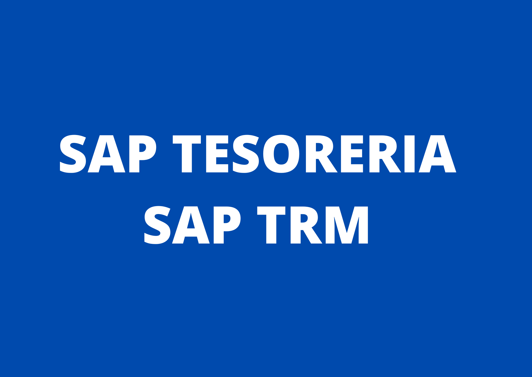 Cursos Sap Tesorería , cursos sap trm y cash management online