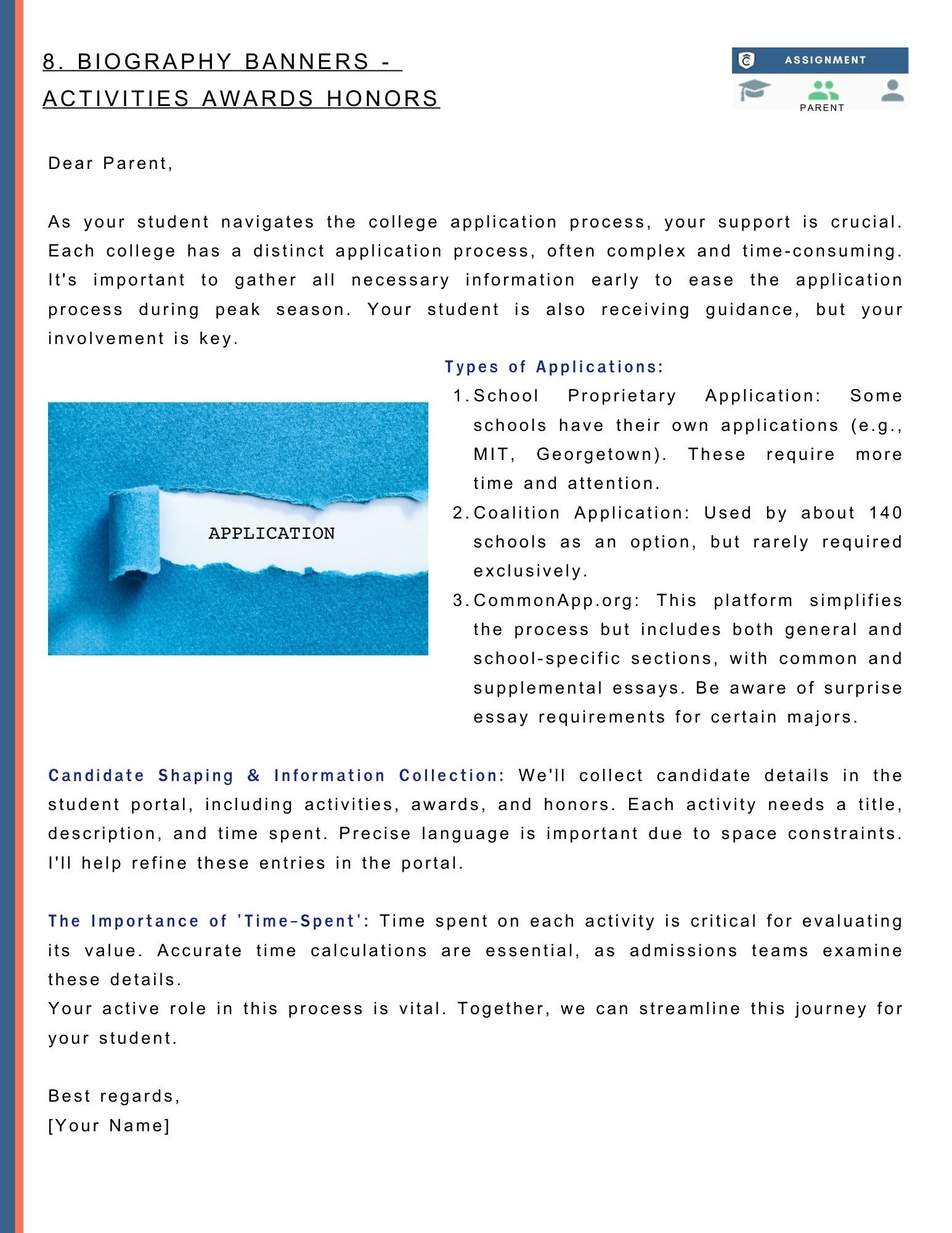 College Readiness Assignments Package | CounselMore Software