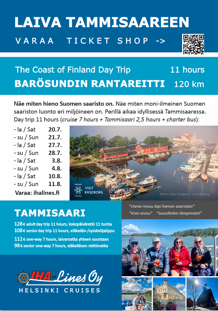 Tammisaari laivalla Barösundin rantareitti