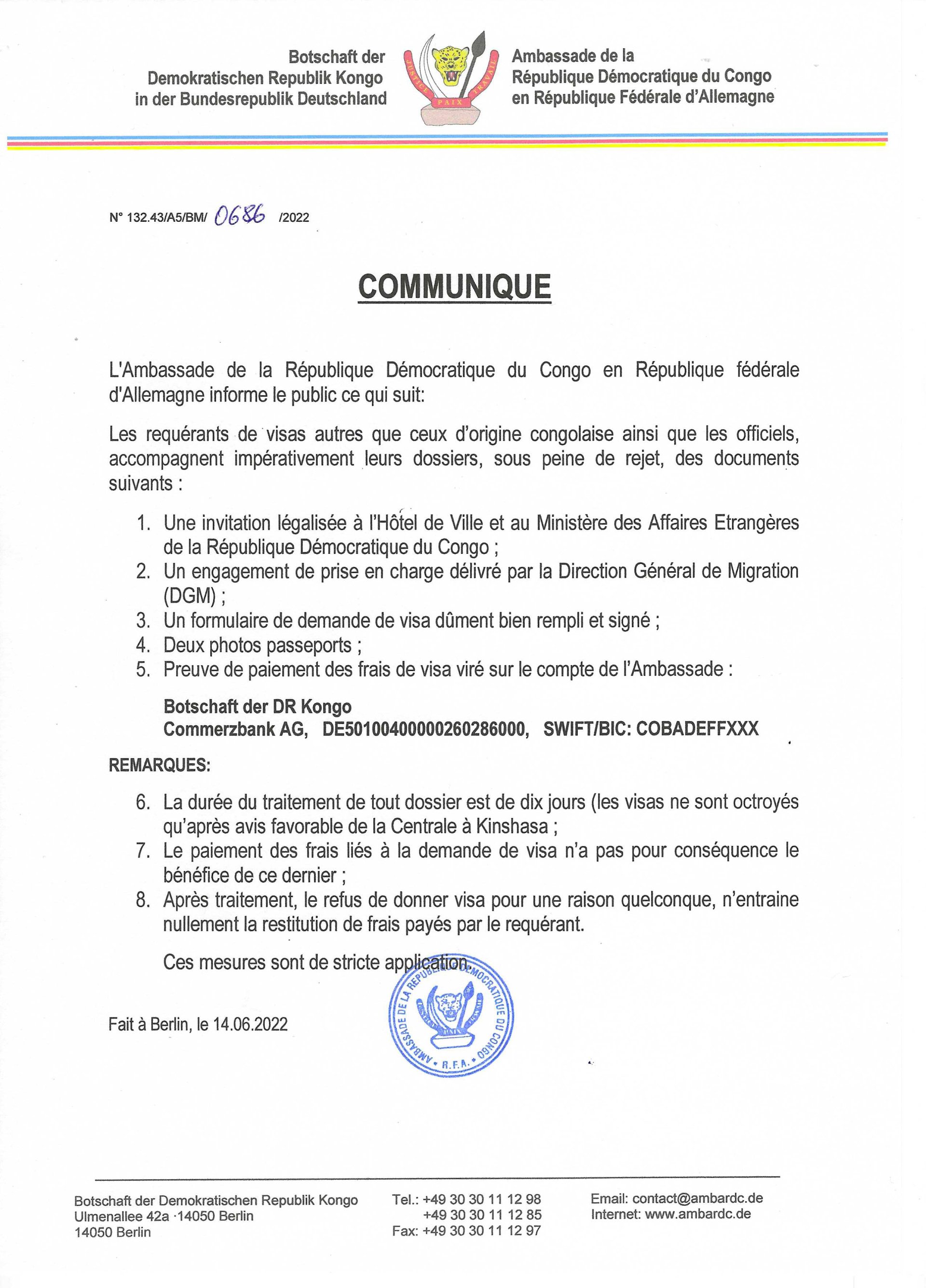 Ambassade de la République Démocratique du Congo à Berlin