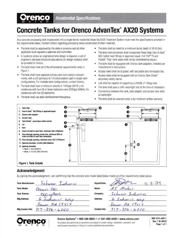 Schwarr Industries | Septic Tanks | Lancaster