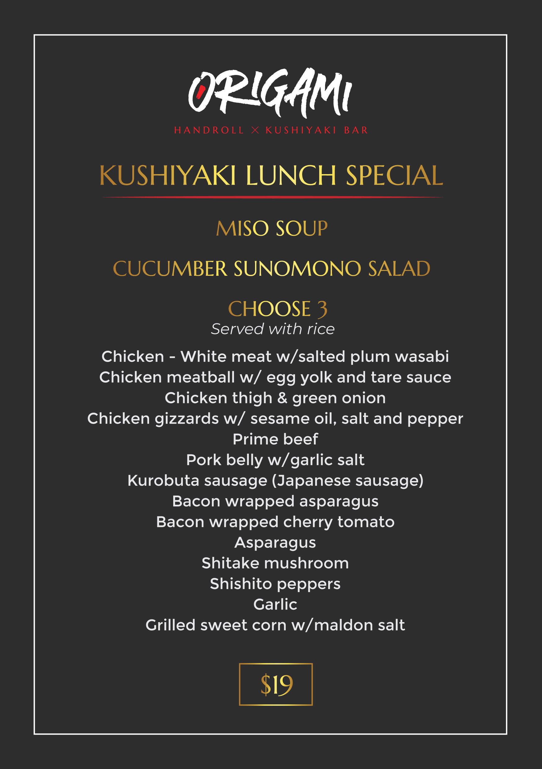 Origami Handroll X Kushiyaki Bar | Brea, CA