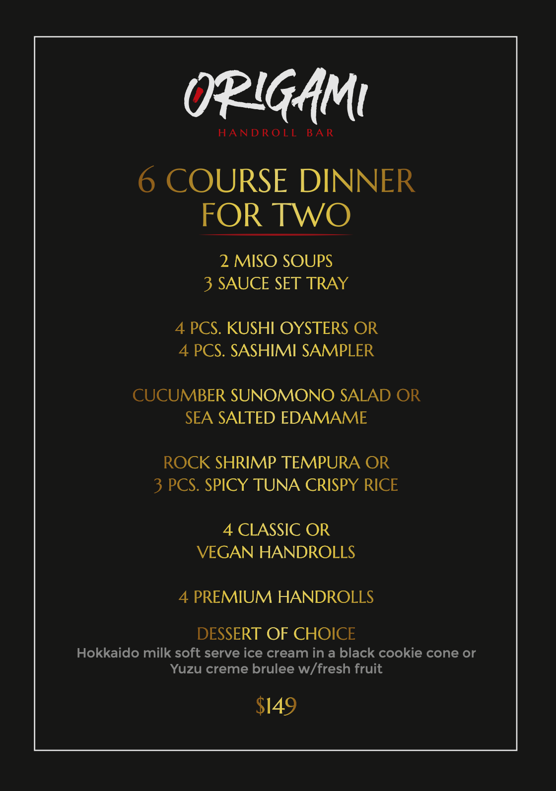 Origami Handroll Bar | Handrolls | Brea, CA