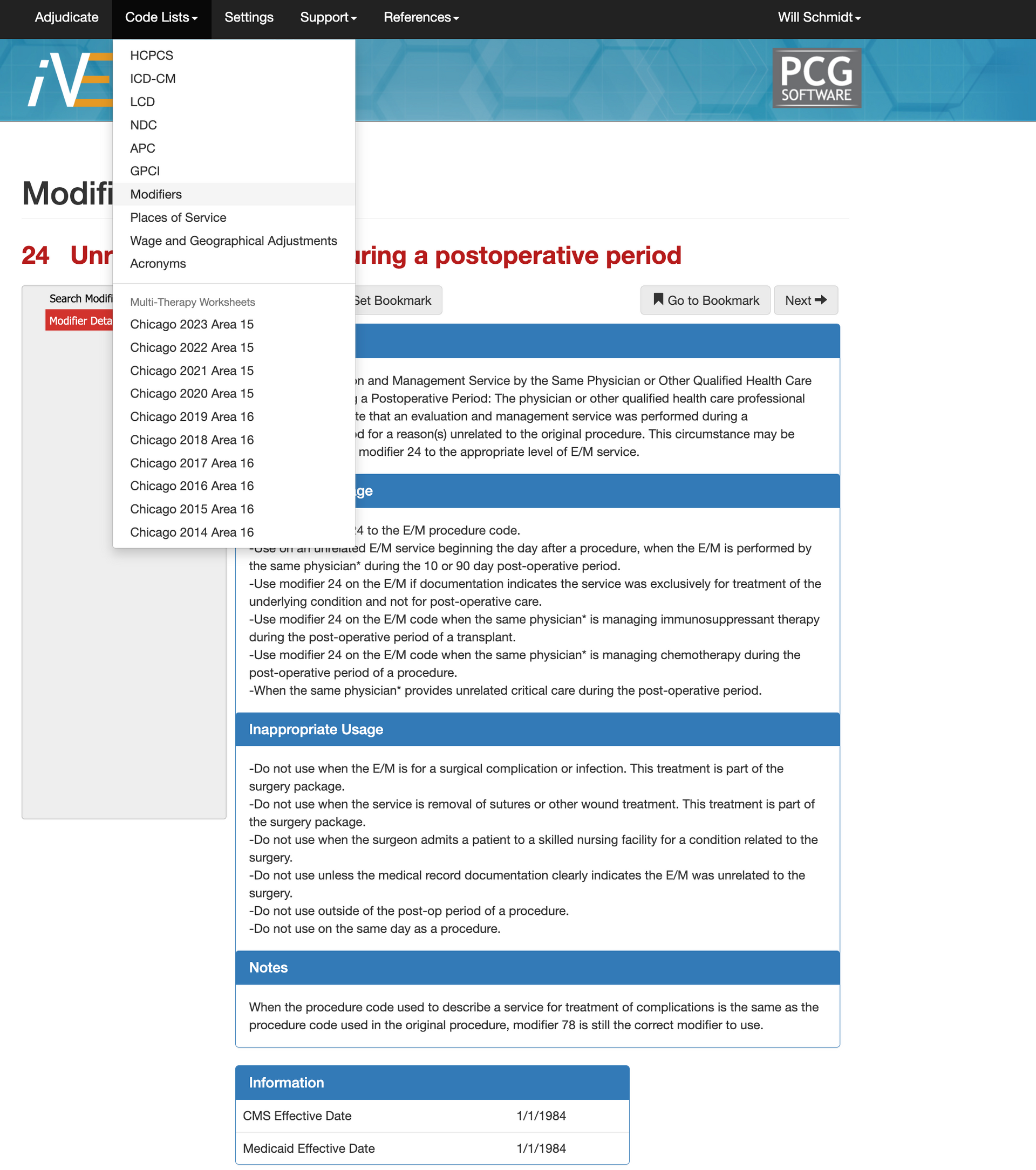 Modifier 24 Description and Examples