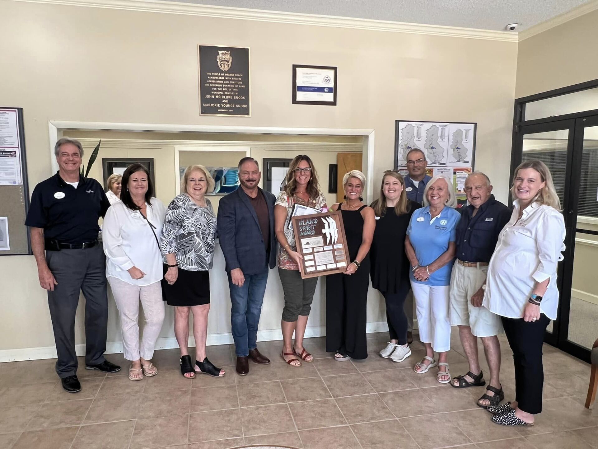 Rebekah Mathis with City of Orange Beach wins Island Spirit Award