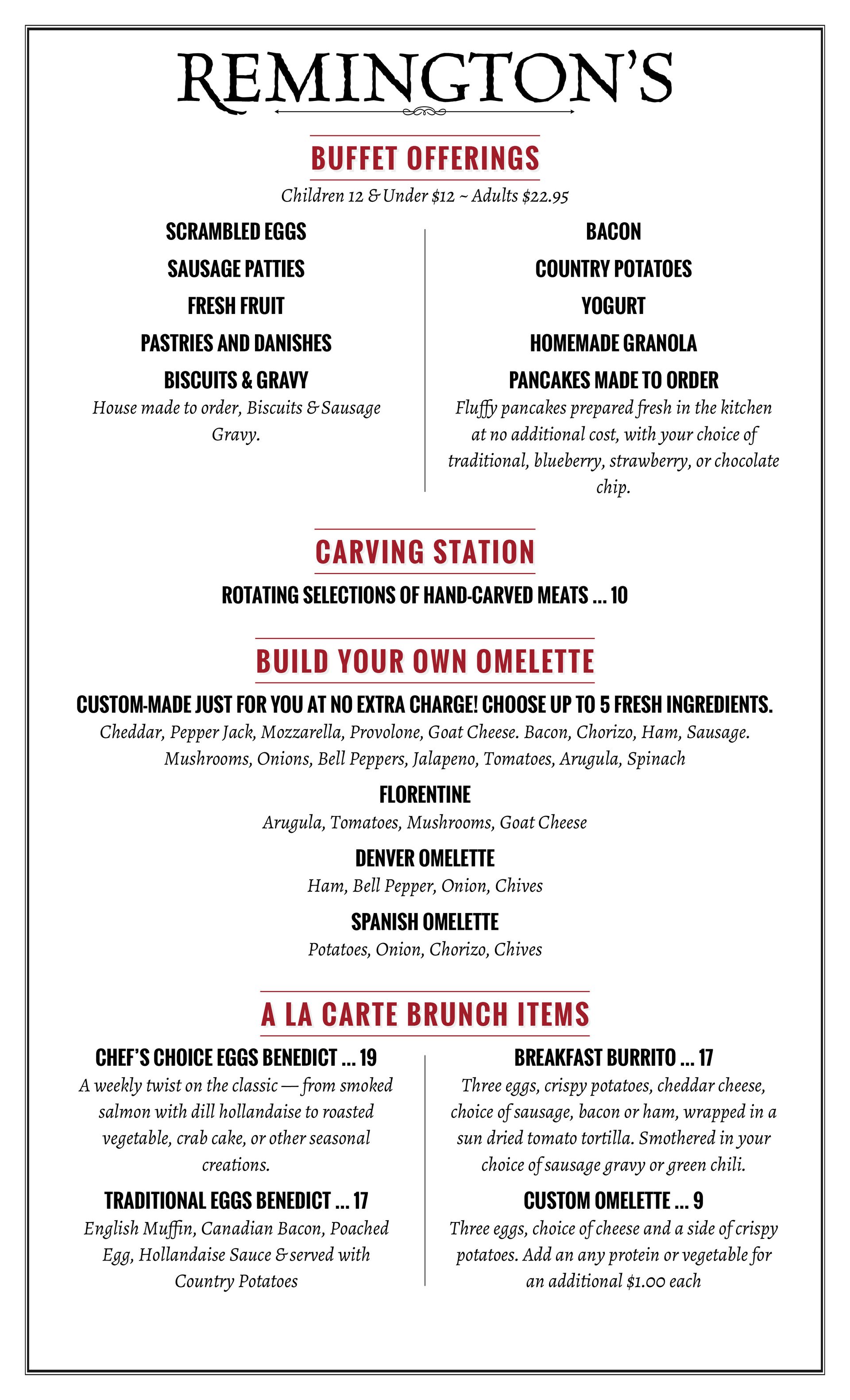 Brunch Menus | The Bridges Golf & Country Club | Montrose, CO