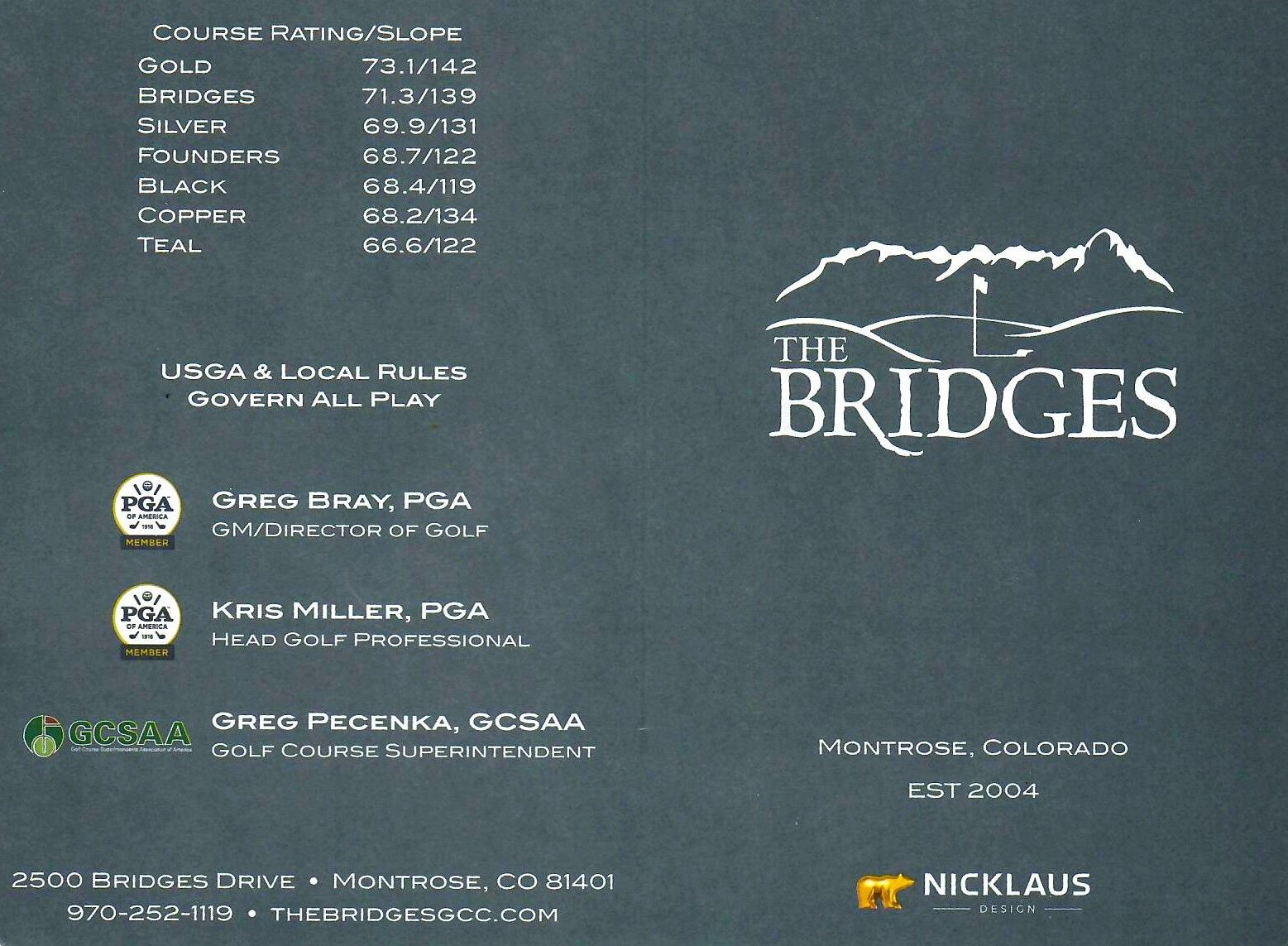 Golf Course Details | The Bridges Golf & Country Club | Montrose, CO