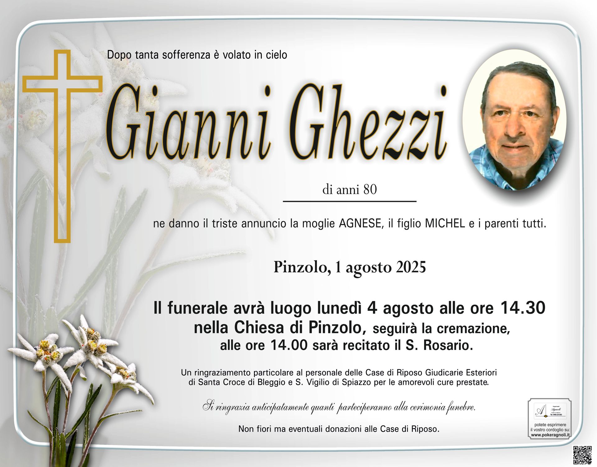 Affissione avvisi di lutto a Tione | Agnoli Luigi