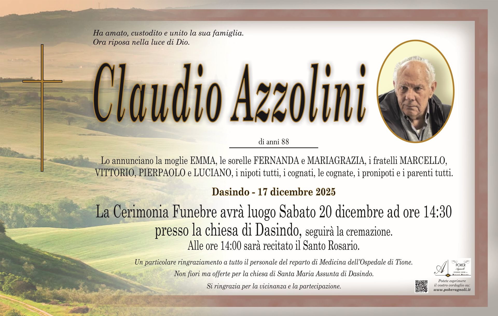 Affissione avvisi di lutto a Tione | Agnoli Luigi