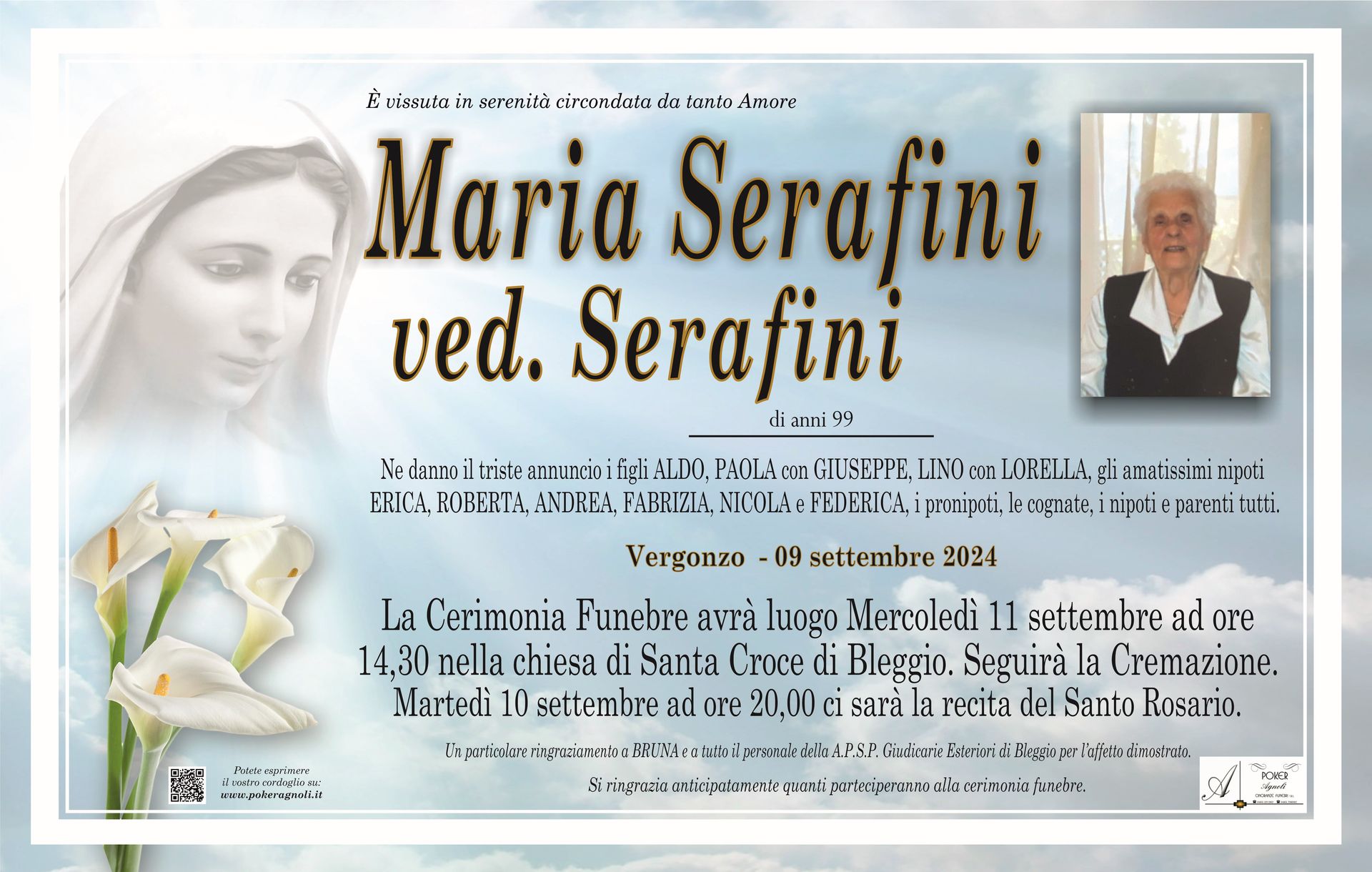 Affissione avvisi di lutto a Tione | Agnoli Luigi