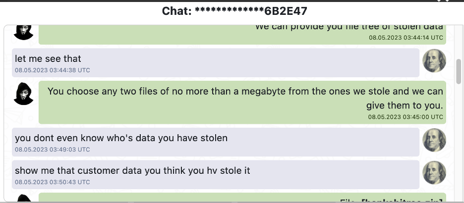 BSI Lockbit ransomware chat