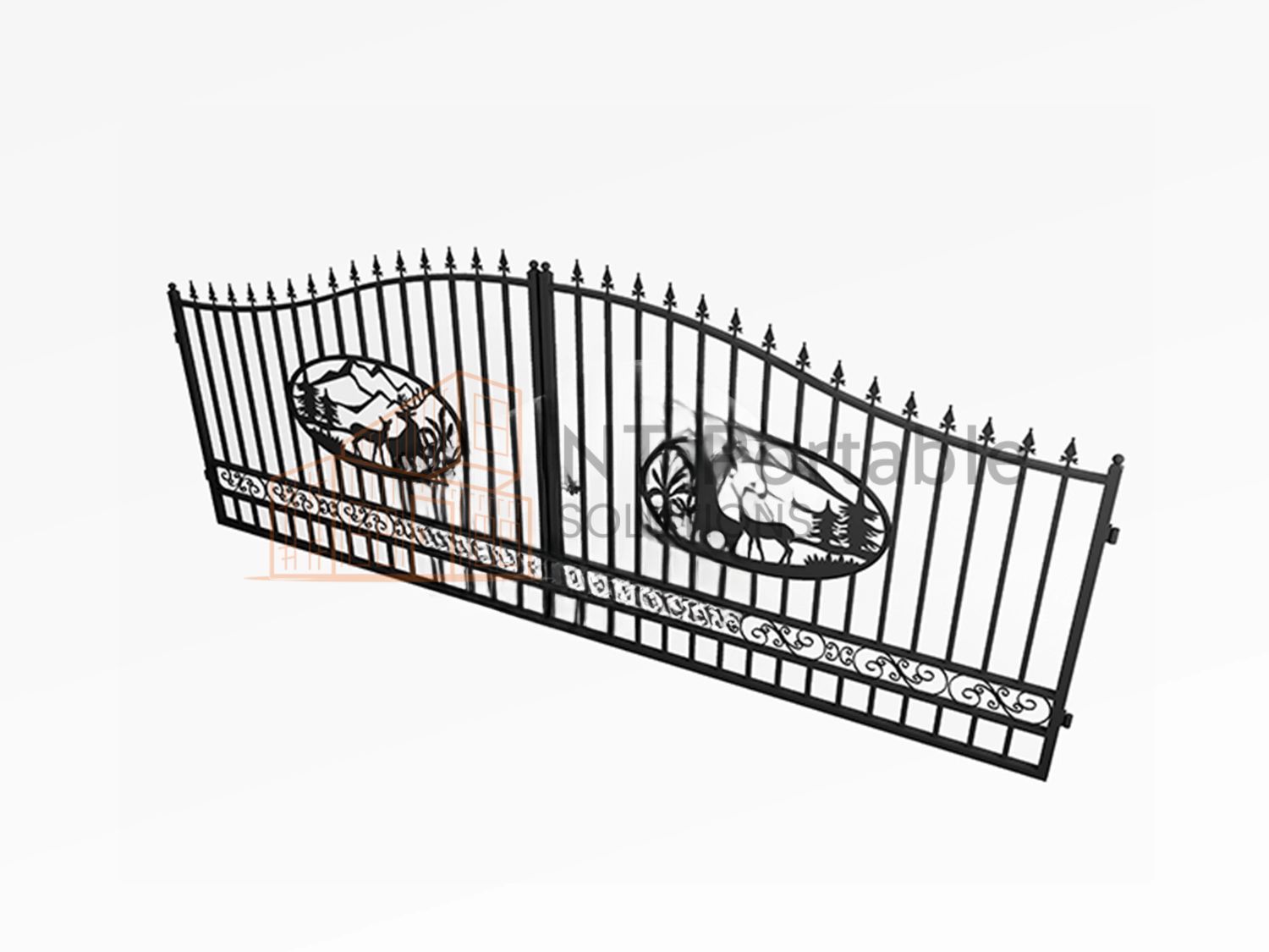 18 FT Iron Driveway Gate – TM18-LUAD