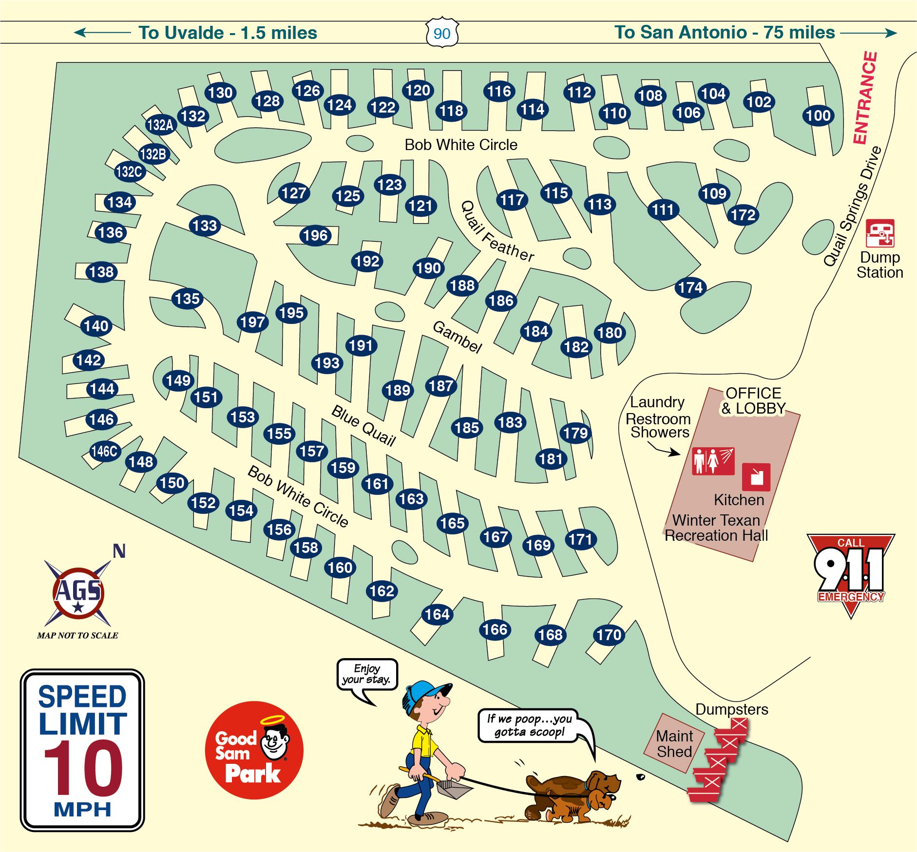 Directions and Map | Quail Springs Rv Park | Uvalde, TX