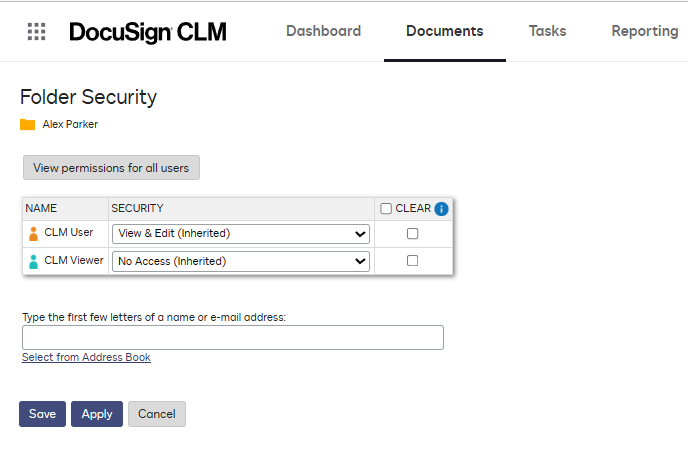 DocuSign CLM: Centralized Documents Repository