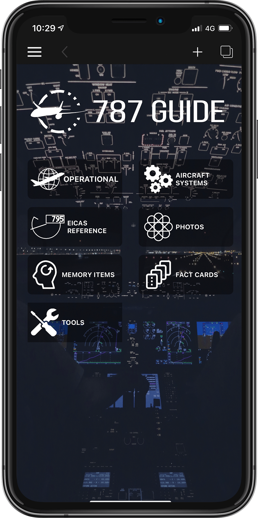 The iOS and Android app for Boeing 787 Dreamliner pilots