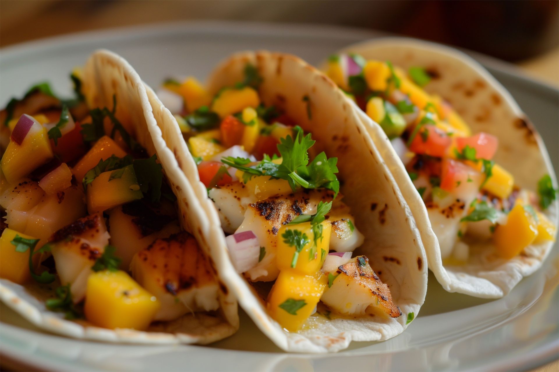 Fiski Taco með Mangó Salsa